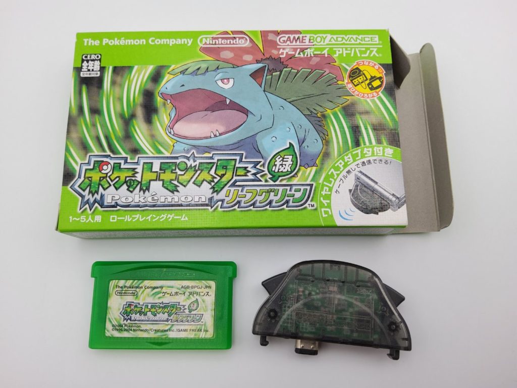 Pokemon Vert Feuille Version avec Adaptateur – Retro Japan