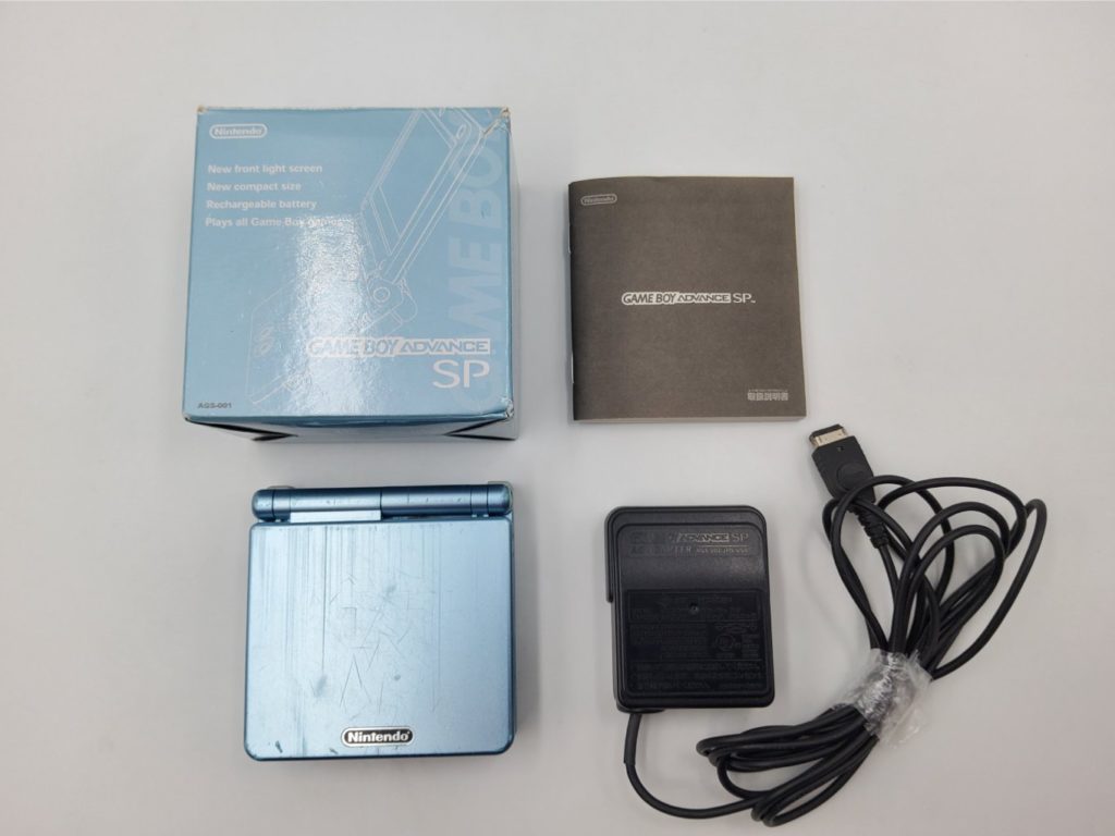 Nintendo Game Boy Advance SP AGS-001 Pearl Blue en Boite – Retro Japan